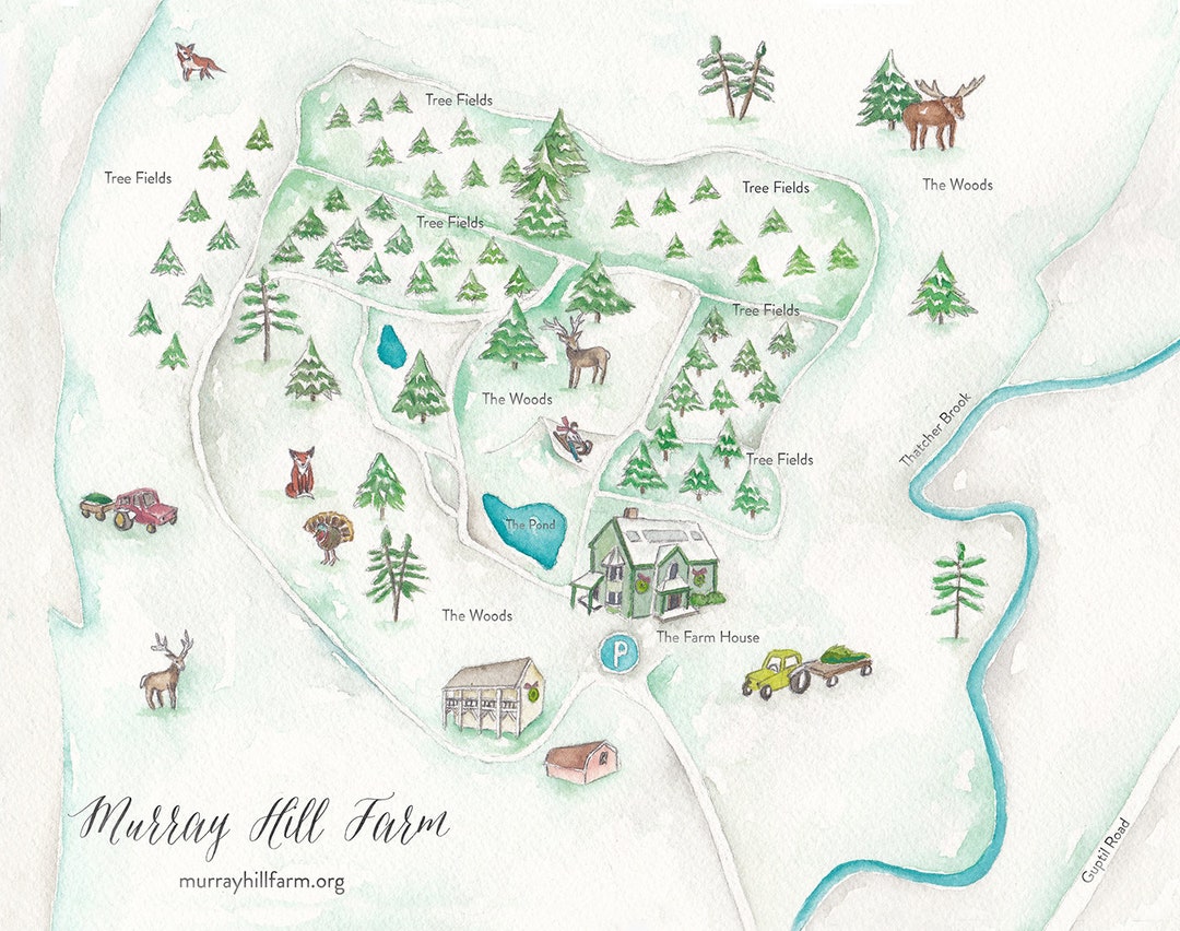 Custom Property Map Custom Venue Map Christmas Tree Farm Map Airbnb Map ...