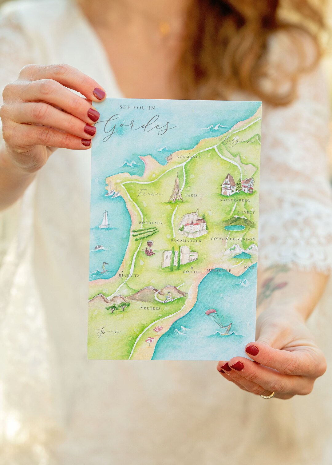Custom Wedding Map Watercolor Wedding Map Handpainted Watercolor ...