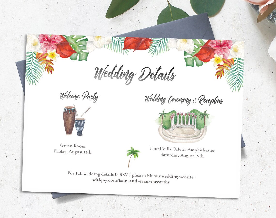 Custom Wedding Schedule- Wedding Itinerary Card- Wedding Events Card ...