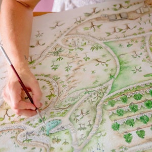 Heirloom Property Map Heirloom Property Map Custom Watercolor Property ...