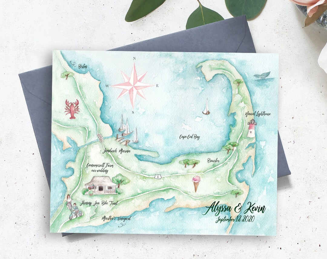 Mapas de boda personalizados-Mapas de boda de acuarela personalizados ...