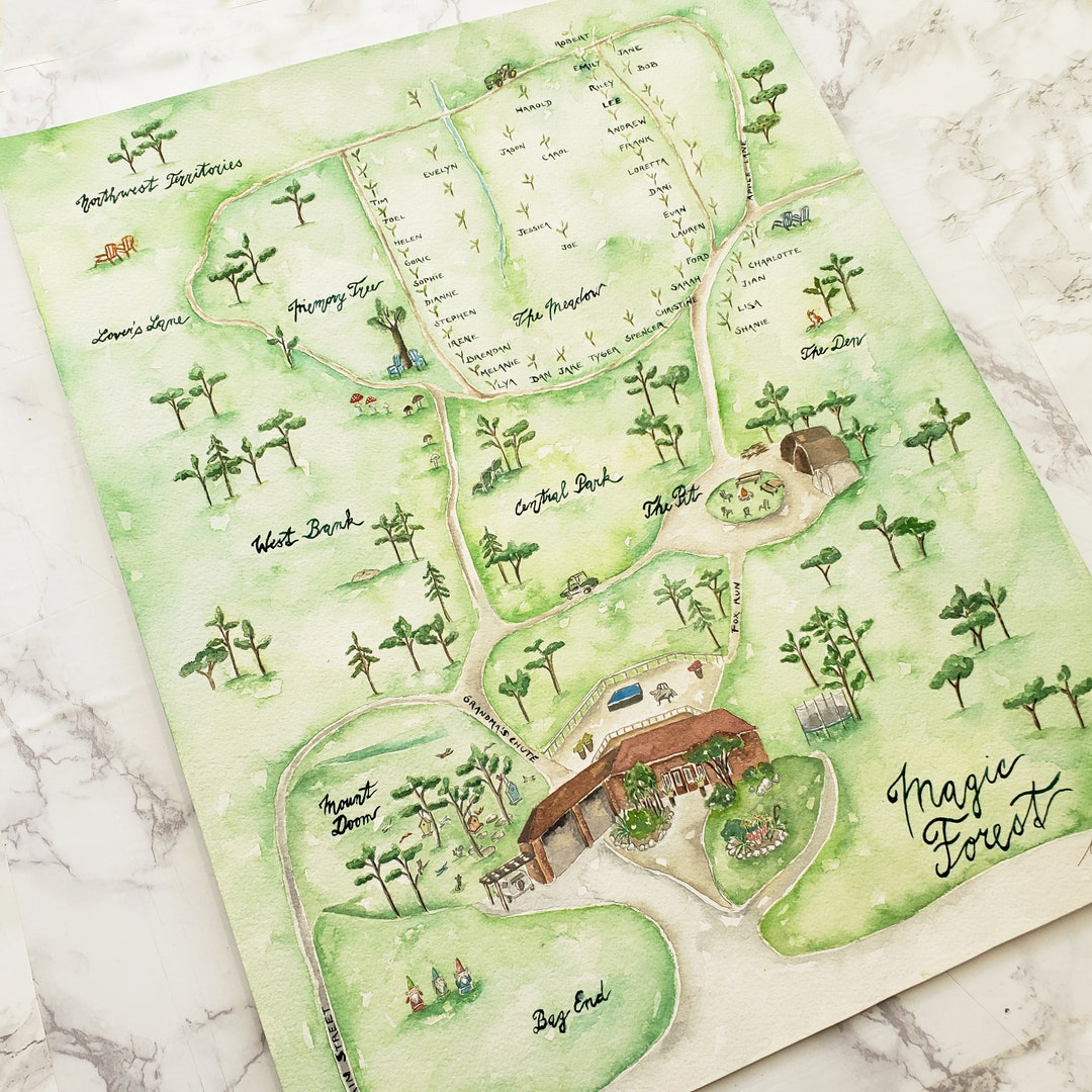 Heirloom Property Map Custom Watercolor Property Map Property ...
