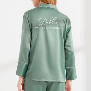 Forest Green Bridesmaid Pyjamas, Emerald Satin Pyjamas, Green ...