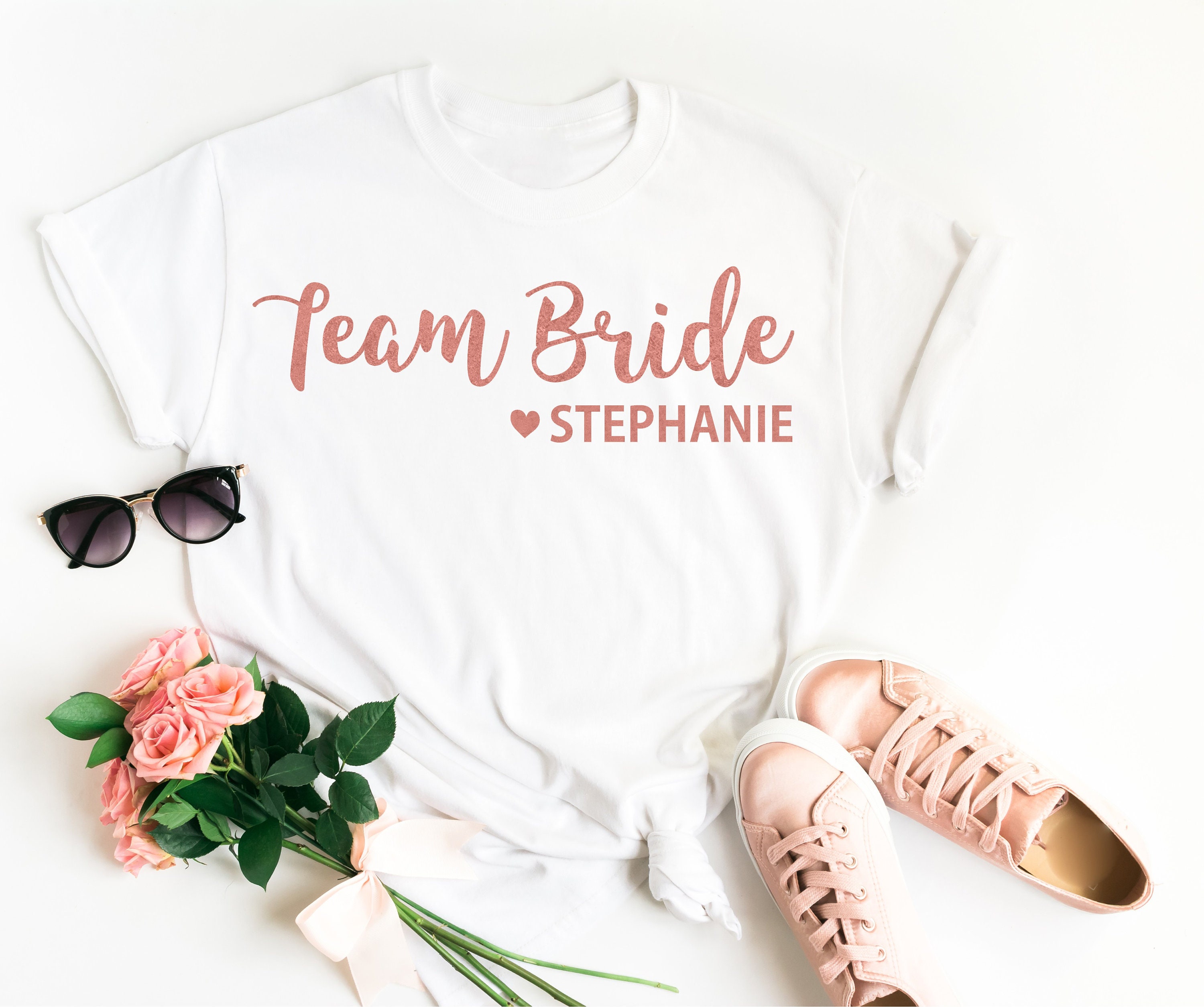 Team Bride Shirt Personalised Team Bride Bridesmaid Gift | Etsy UK