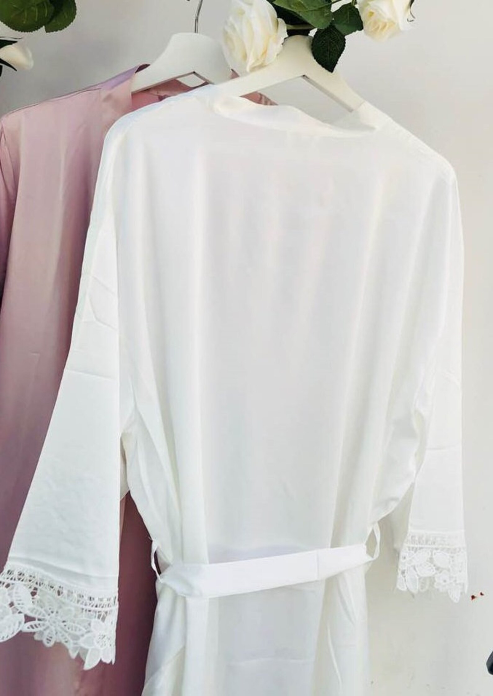 Plain Bridal Robe Lace Bridesmaid Robe Wedding Dressing - Etsy