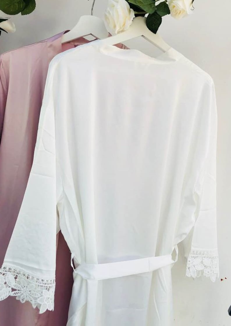 Plain Bridal Robe Lace Bridesmaid Robe Wedding Dressing - Etsy UK