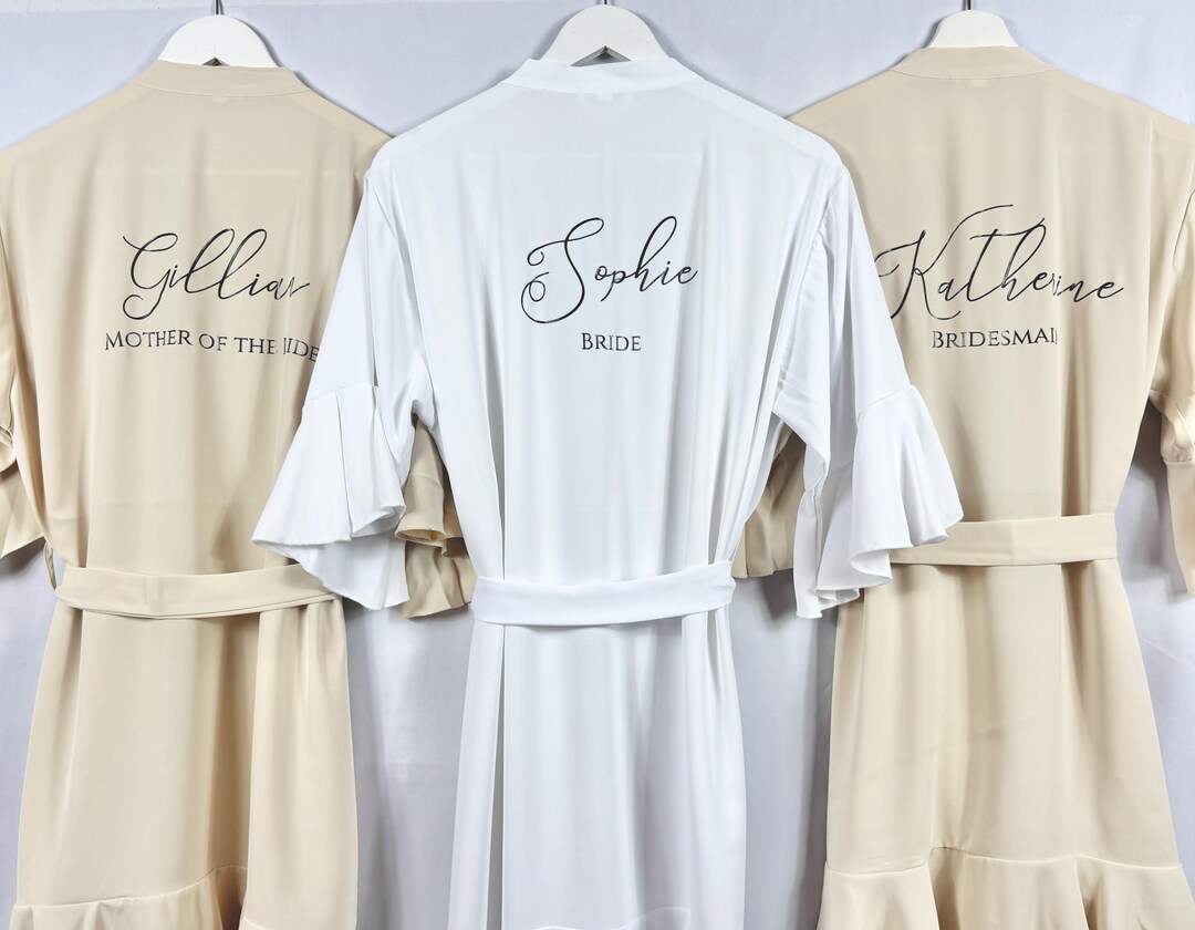 Champagne Ruffle Robe, Bridesmaid Robes, Bride Robe, Bridesmaid Gift ...