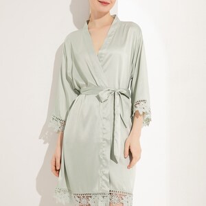 Personalised Large Name Bridal Robe Set Satin & Lace Wedding Robes ...