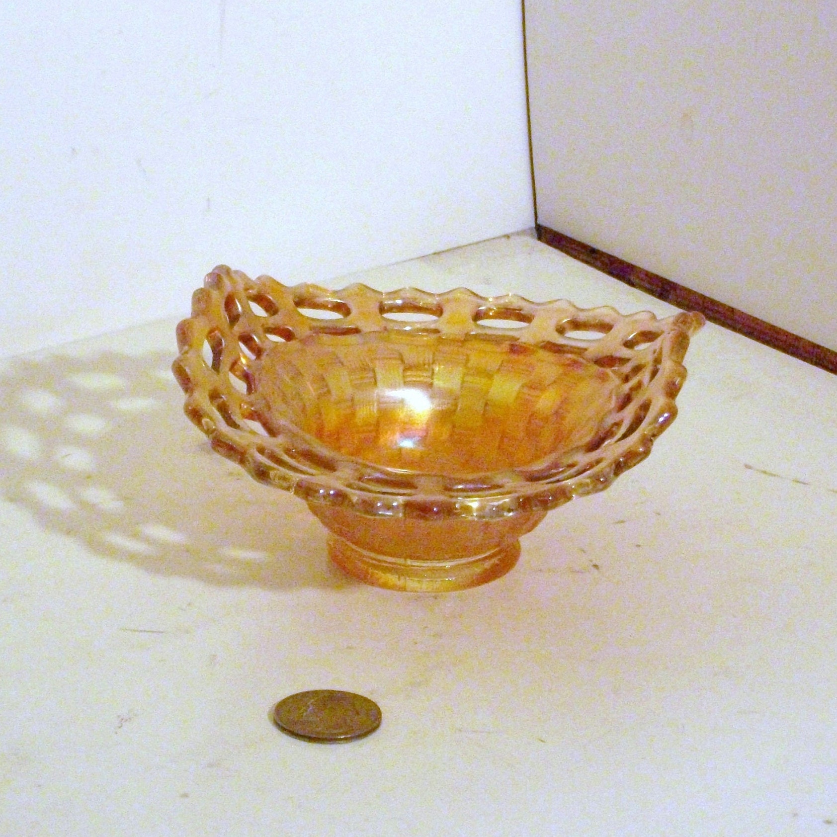 Bent Round Candy Dish With Saddle Top With Basket Weave - Etsy