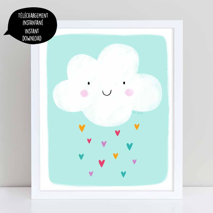 Cloud cloud art cloud poster cute cloud printable cloud | Etsy