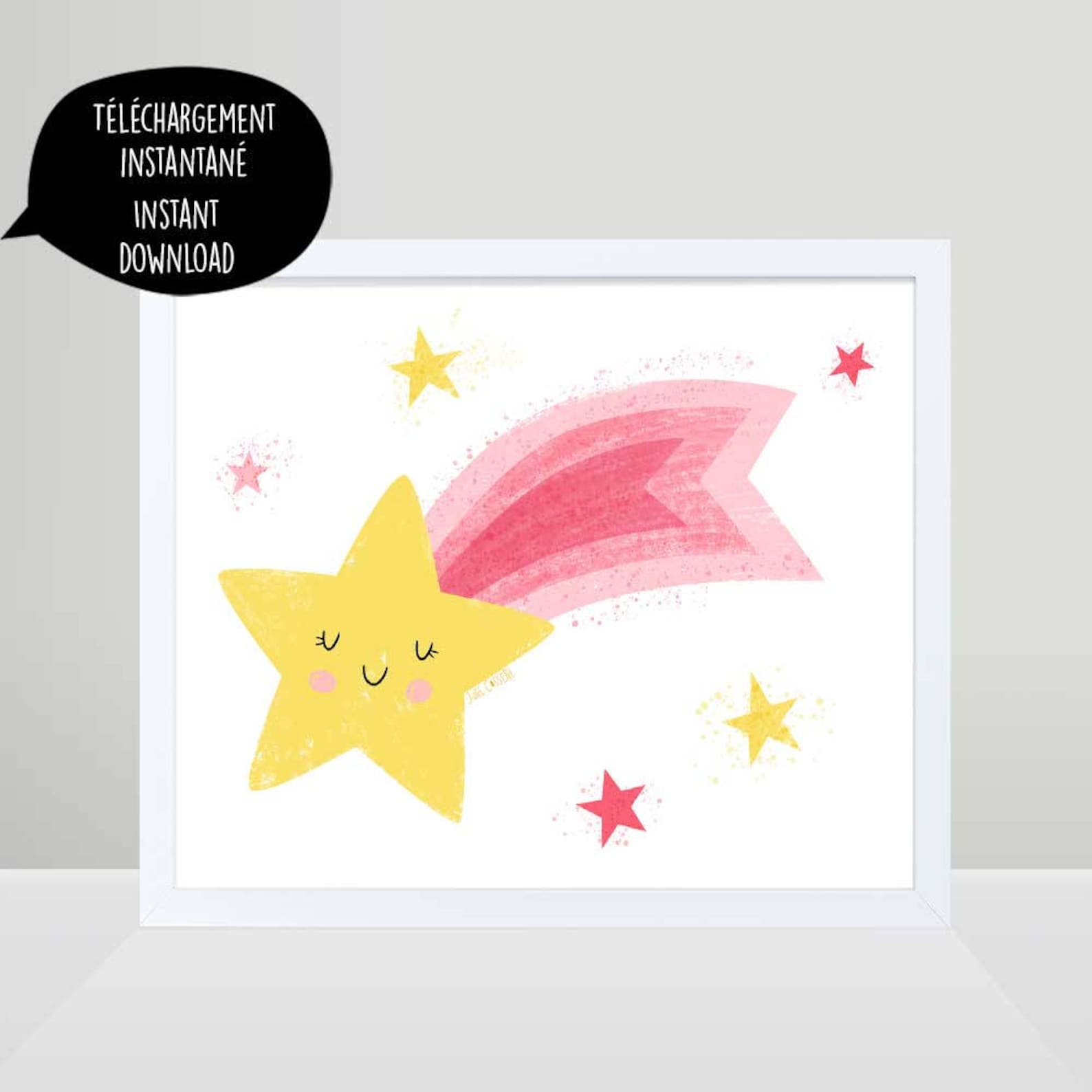 Shooting Star, Star, Star Poster, Star Decoration, Star Art, Nursery ...