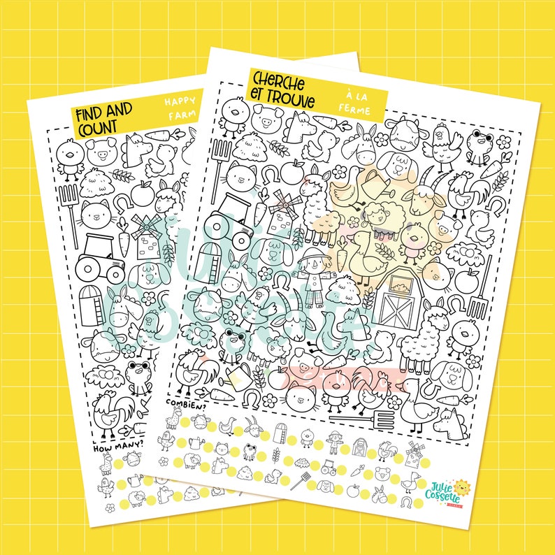 Find and Count FARM Animals, Printable Learning Activity, Kids ...