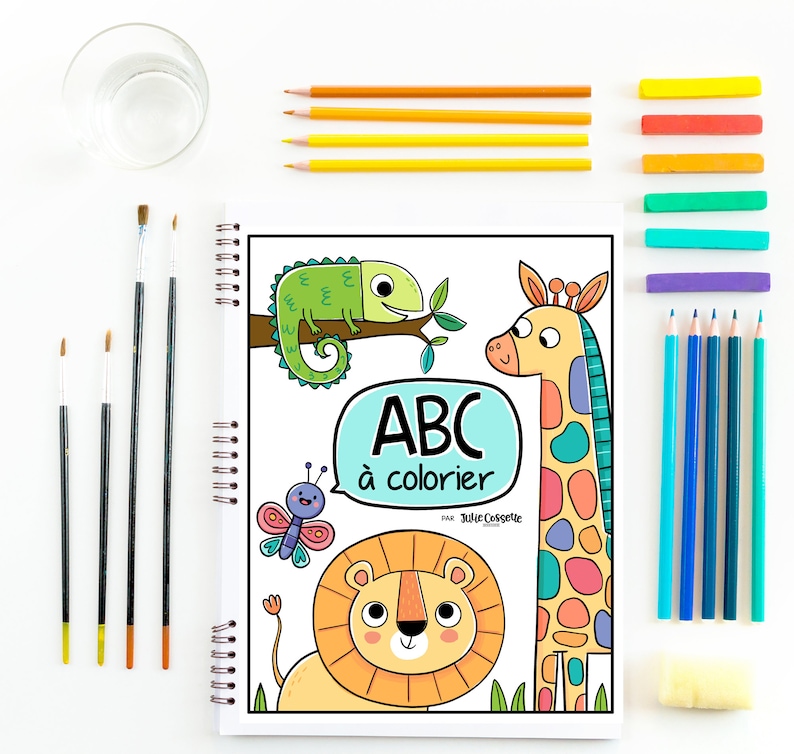 FRENCH Alphabet Coloring Book, Wild Animals Coloring, Downloadable Abc ...