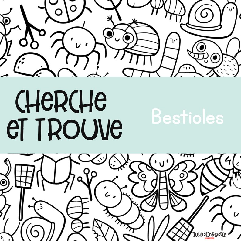 Cherche et trouve Bestioles, activité à imprimer, coloriage insectes ...