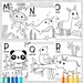 Alphabet ENGLISH Coloring Book, Wild Animals Colorings, PRINTABLE ABC ...