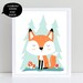 Fox PRINTABLE Art, Woodland Animal Print, Cute Fox Poster, Download ...