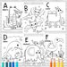 Alphabet ENGLISH Coloring Book, Wild Animals Colorings, PRINTABLE ABC ...