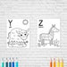 Alphabet ENGLISH Coloring Book, Wild Animals Colorings, PRINTABLE ABC ...