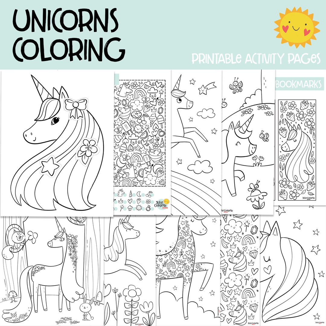 ENGLISH VERSION, Unicorn Coloring Book, Printable Coloring Pages ...