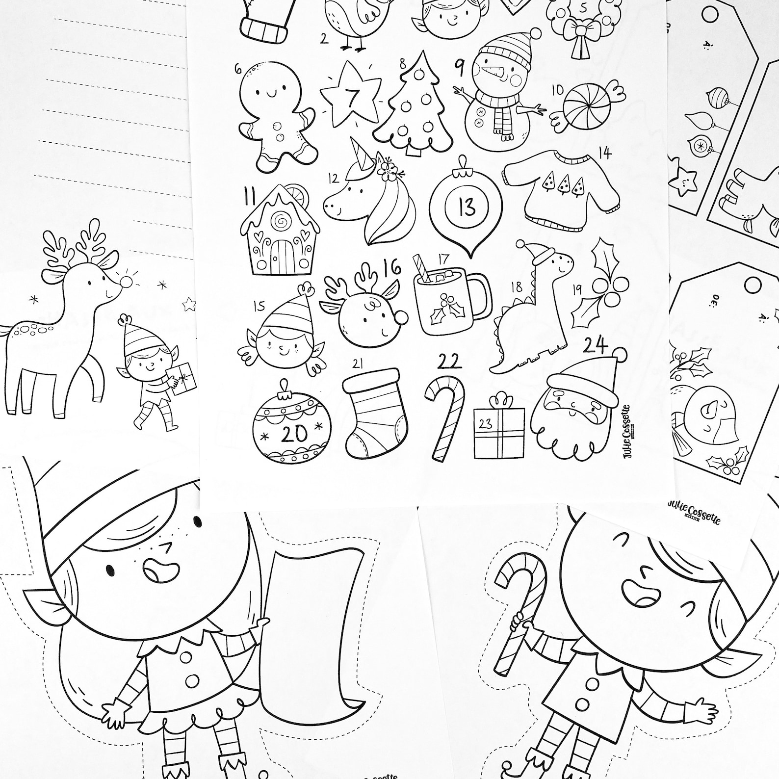 Big BUNDLE Christmas Coloring Kit ENGLISH VERSION 10 - Etsy