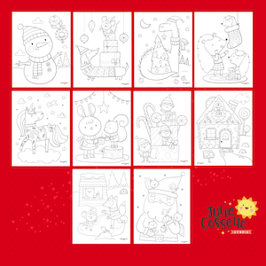 Big BUNDLE Christmas Coloring Kit - ENGLISH VERSION - 10 Holidays ...