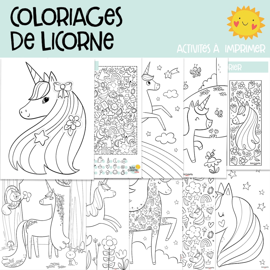 Unicorn Coloring Book, Printable Coloring Pages, Unicorn Activities ...