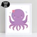 Purple Octopus, Octopus Illustration, Baby Octopus, Baby Decor, Nursery ...