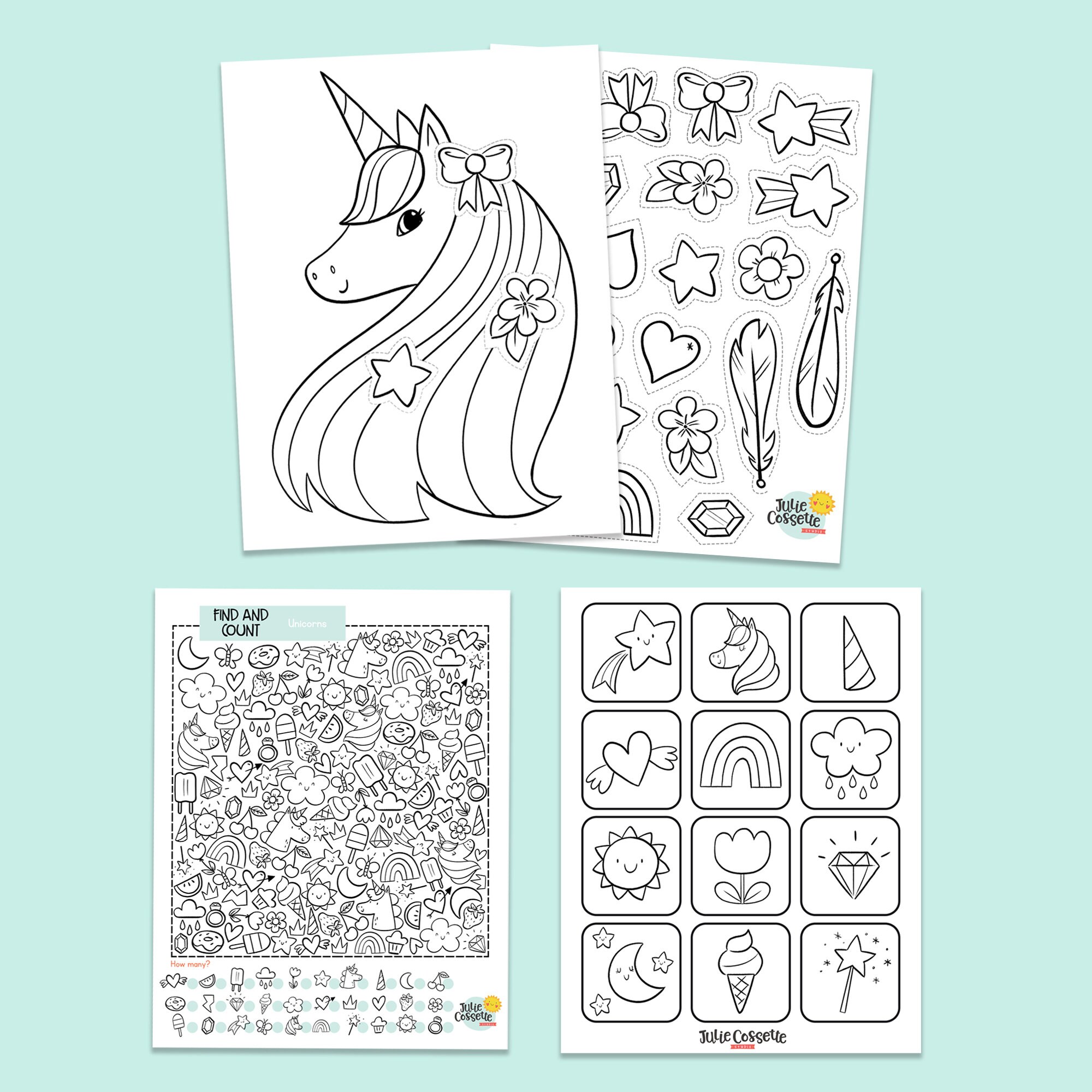 ENGLISH VERSION, Unicorn Coloring Book, Printable Coloring Pages ...