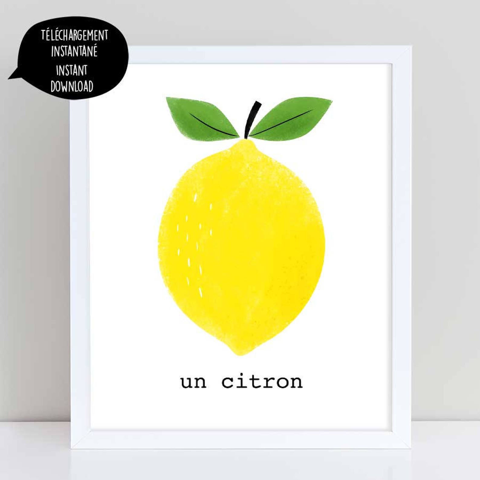 Affiche citron, affiche cuisine, illustration citron, art citron ...