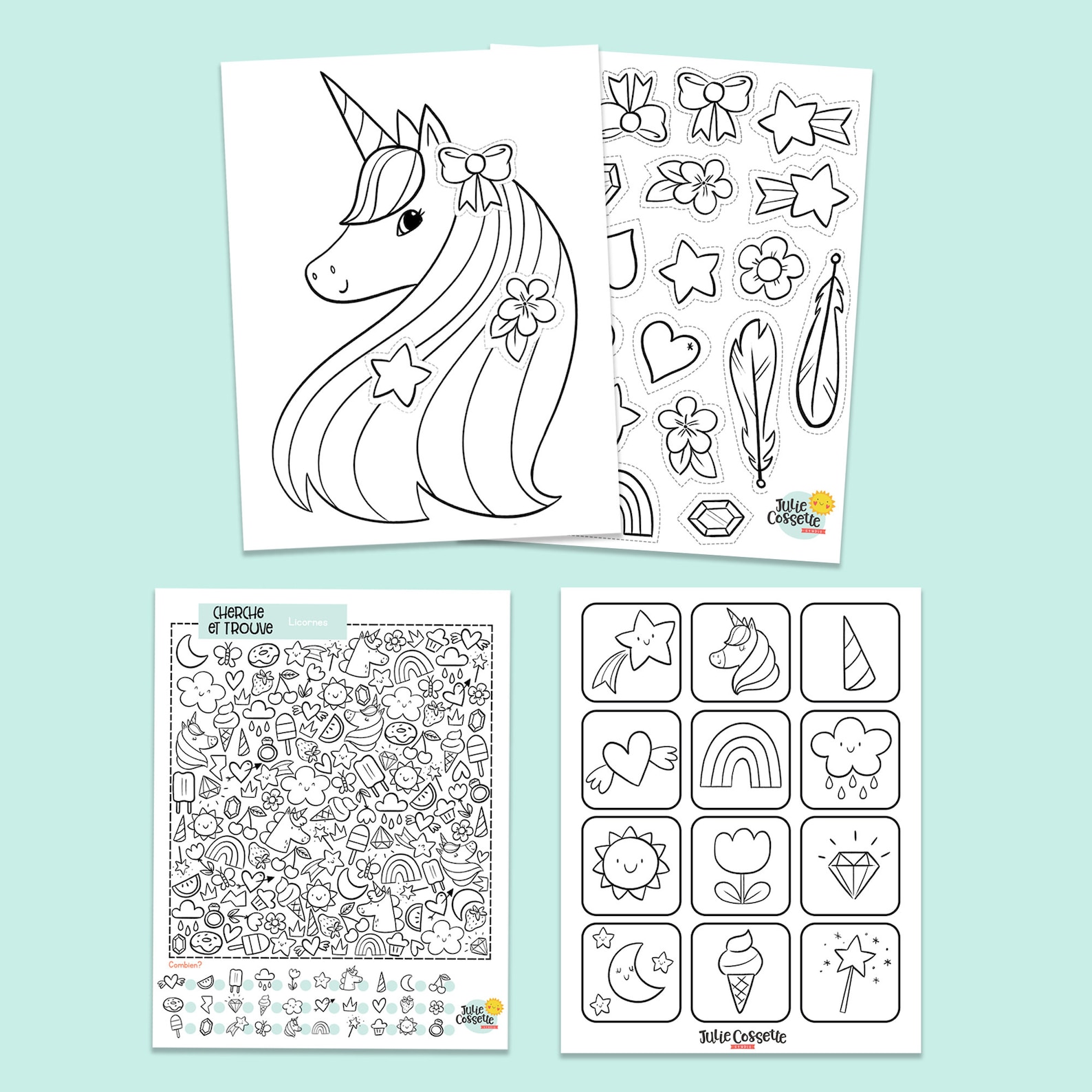 Unicorn Coloring Book, Printable Coloring Pages, Unicorn Activities ...
