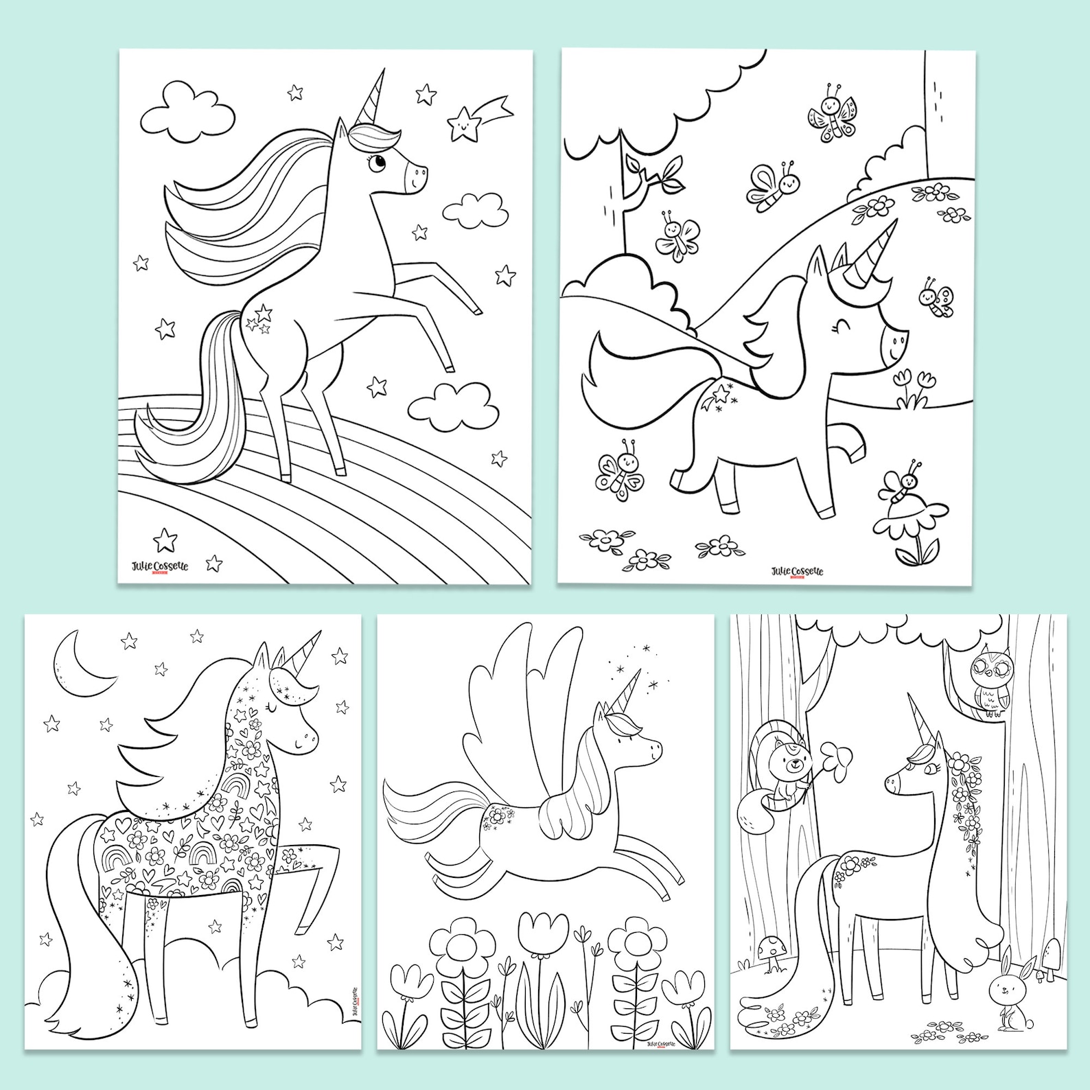 Unicorn Coloring Book, Printable Coloring Pages, Unicorn Activities ...
