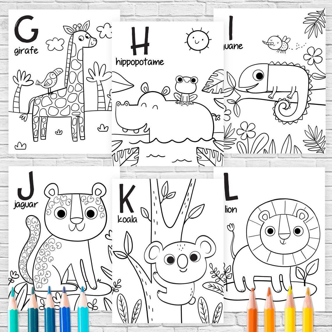 FRENCH Alphabet Coloring Book Wild Animals Coloring - Etsy
