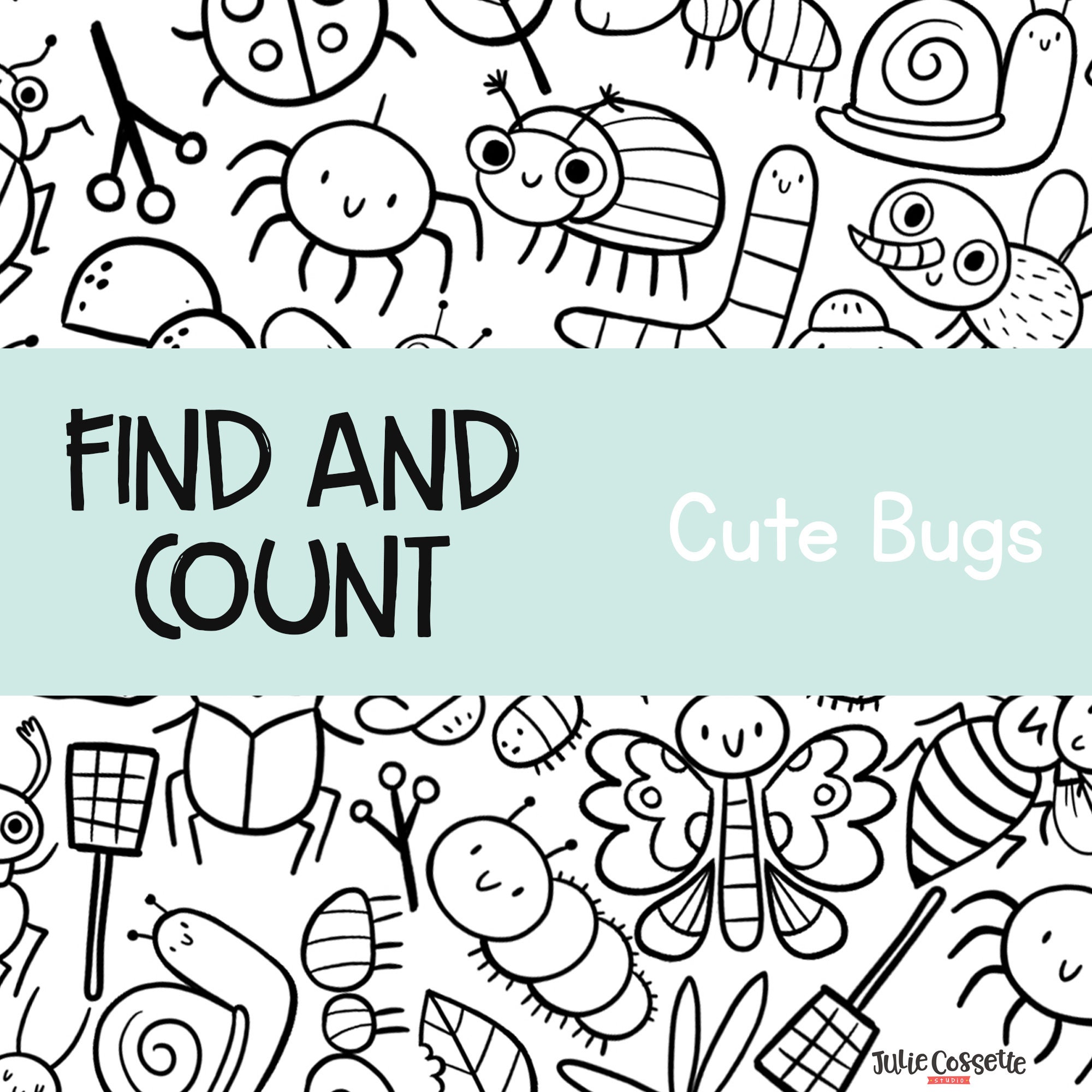 Find and Count Cute Bugs Printable Activity Bugs Coloring - Etsy