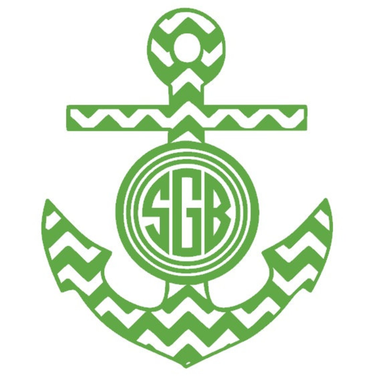 Chevron Monogram Anchor Heat Transfer Chevron Anchor Iron-on - Etsy