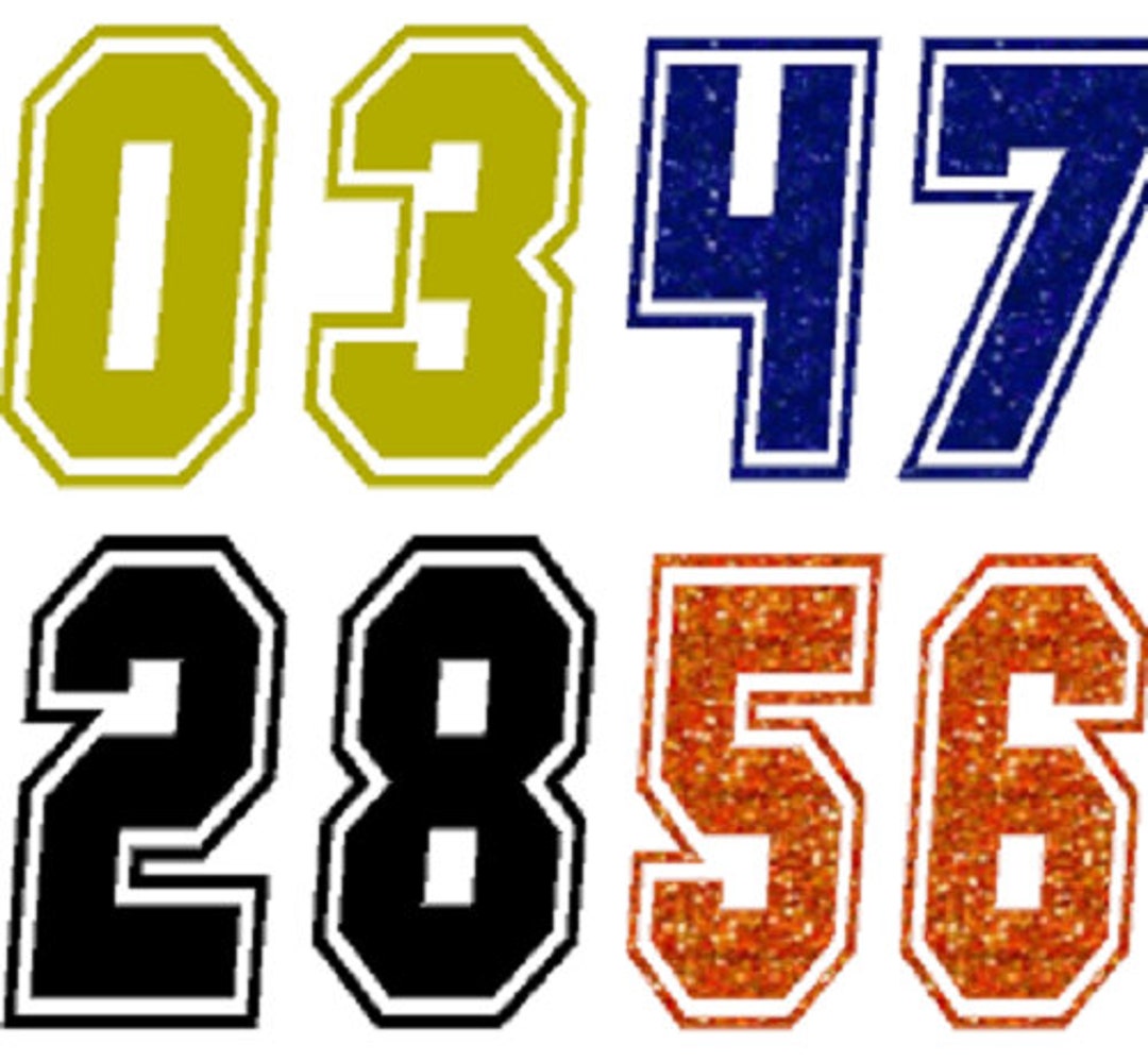 Jersey Numbers, Custom Heat Transfer, Personalized Glitter Iron On, Add ...