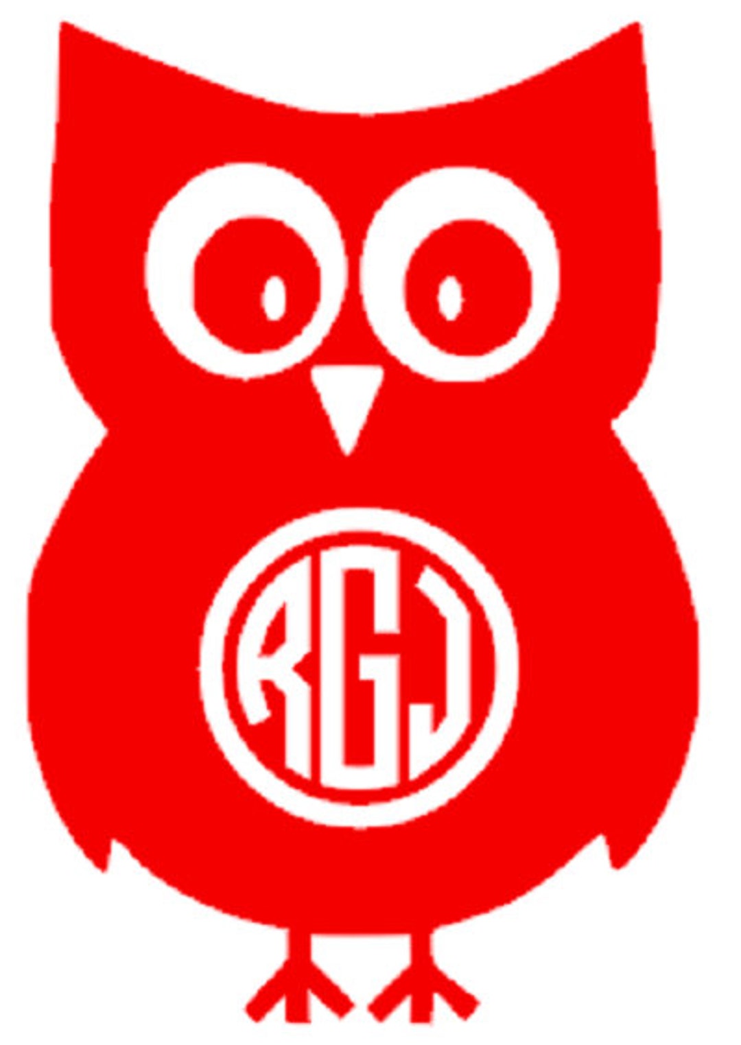Circle Monogram Owl Vinyl Decal, Monogram Owl, Circle Car Sticker, Owl ...