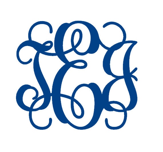 Personalized vinyl monogram decal Monogram phone decal | Etsy