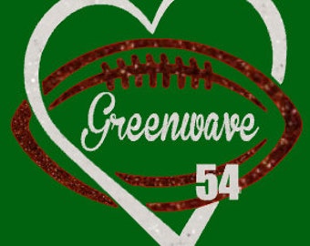 Football Monogram Custom Heat Transfer Personalized Glitter - Etsy