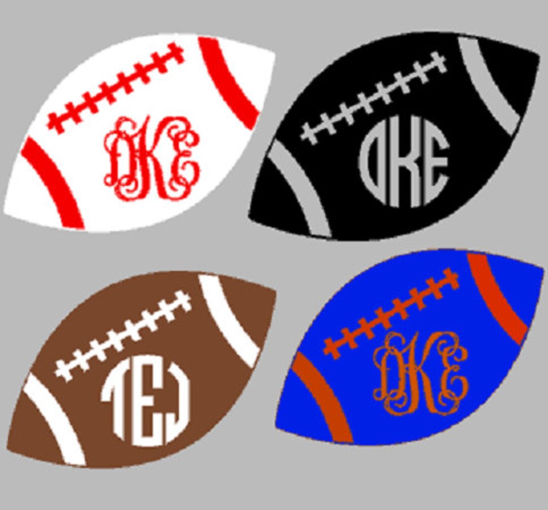 Football Monogram, Custom Football, Personalized Football, Vine Font ...