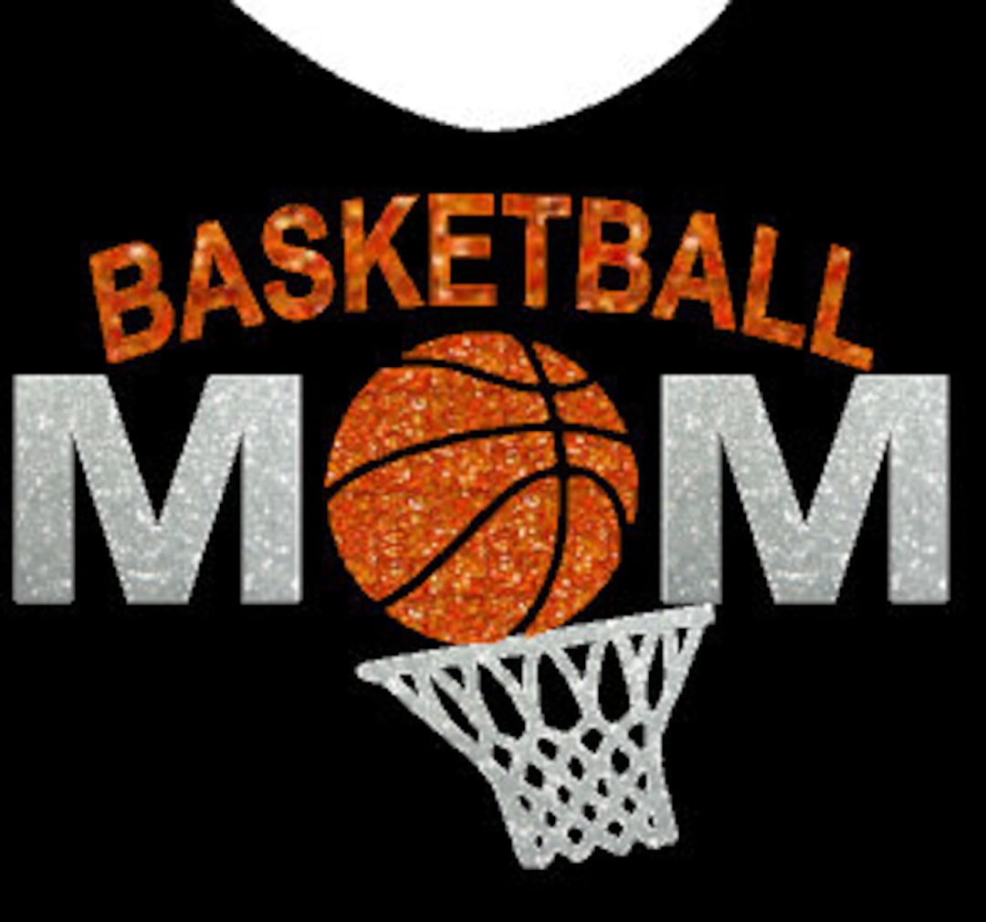Basketball Mom, Glitter Basketball, DIY Basketball Iron-on, Basketball ...