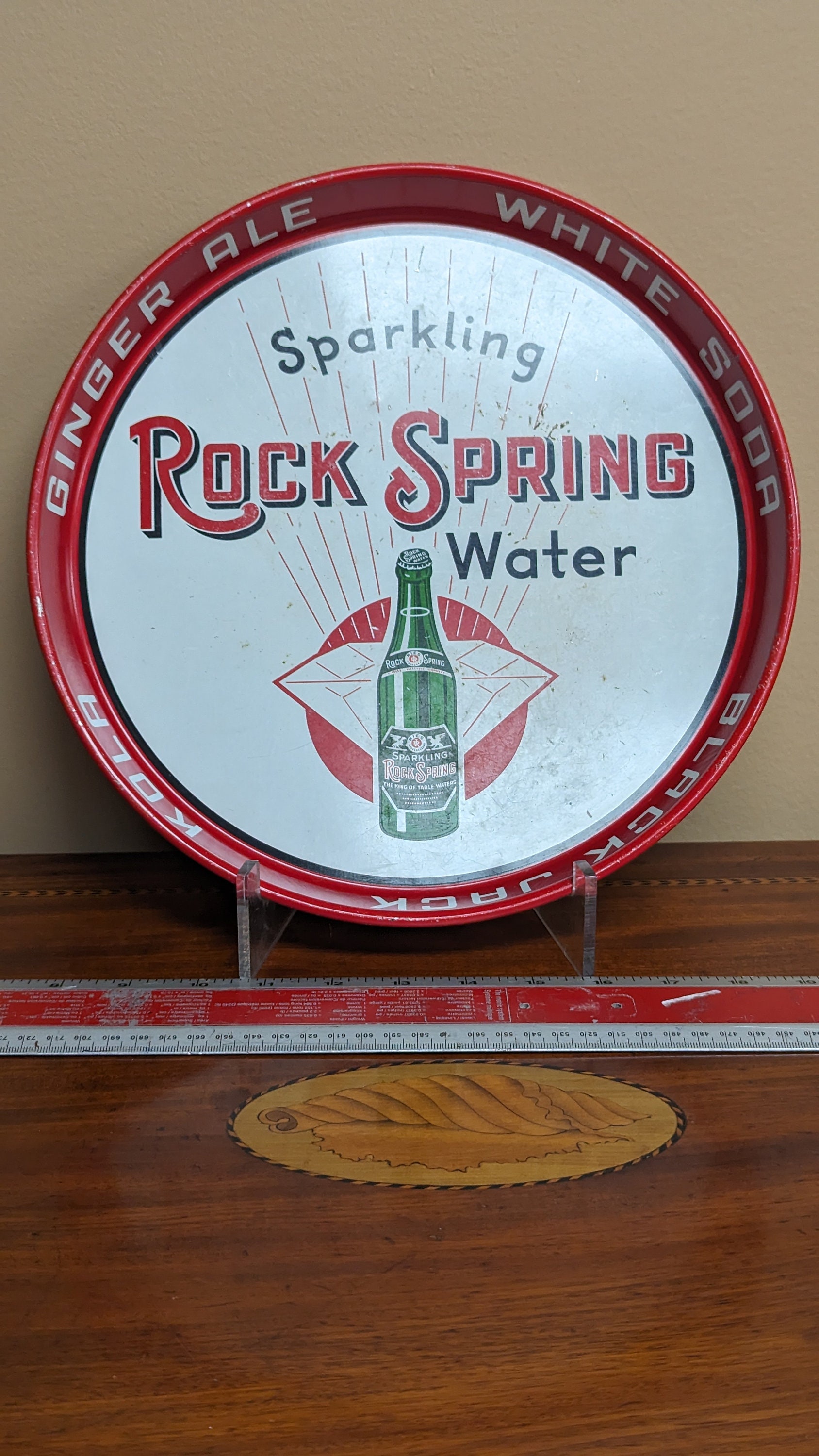 Vintage sparkling Rock Spring Water Tin Tray - Etsy