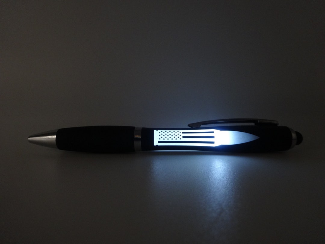 Lighted Bullet Ink Pen With American Flag Logo - Etsy