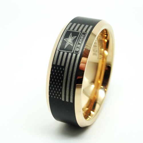 Mens Tungsten US Army / Flag Ring | Etsy