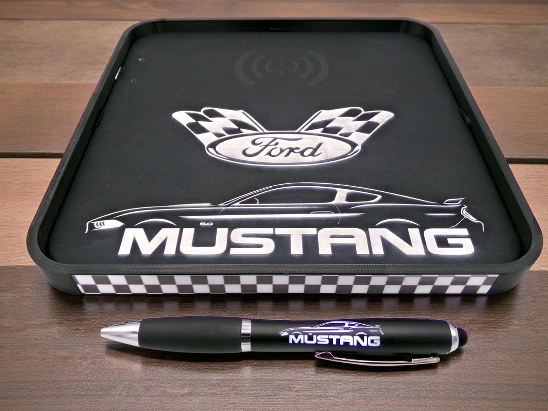 Mustang Phone Charger Tray / Mat. Wireless Charging / Leatherette - Etsy