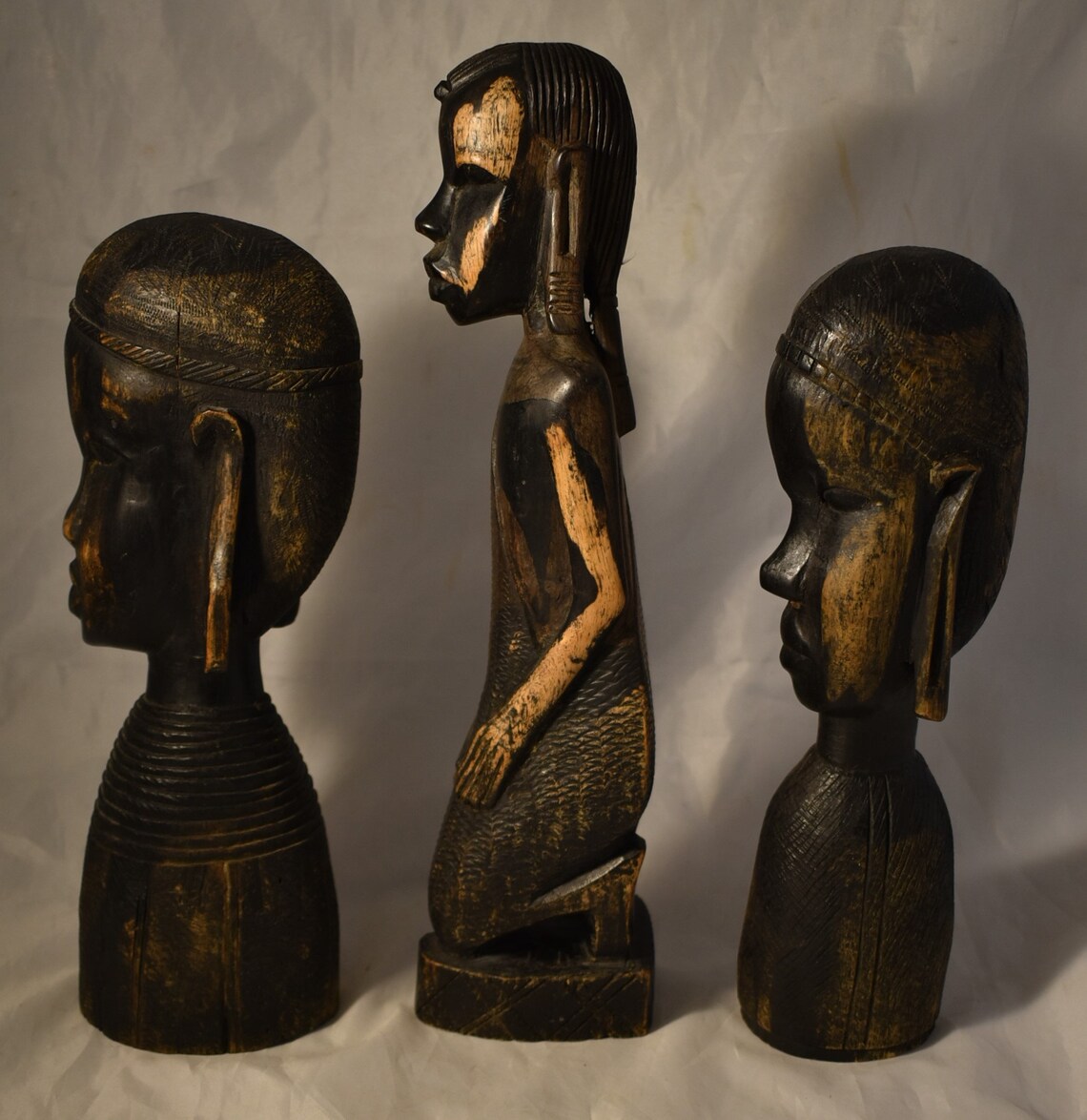 Set of 3 Genuine Besmo Kenya Hand Carved Solid Mahogany - Etsy Canada