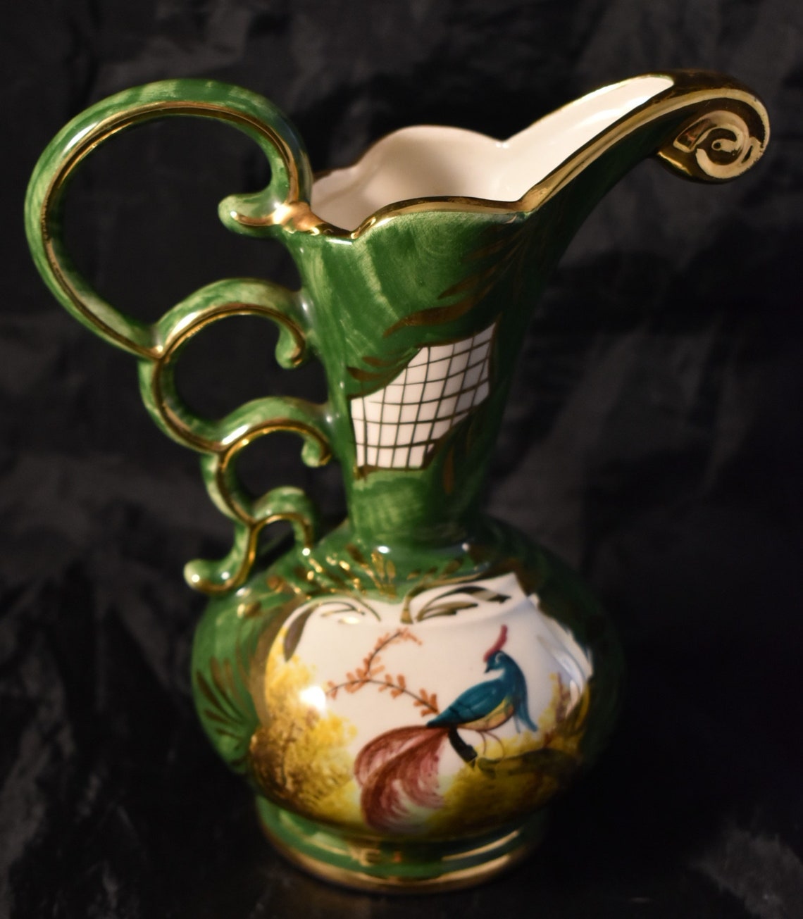 Hubert Bequet Quaregnon Hand Painted Pitcher Vase Belgium - Etsy