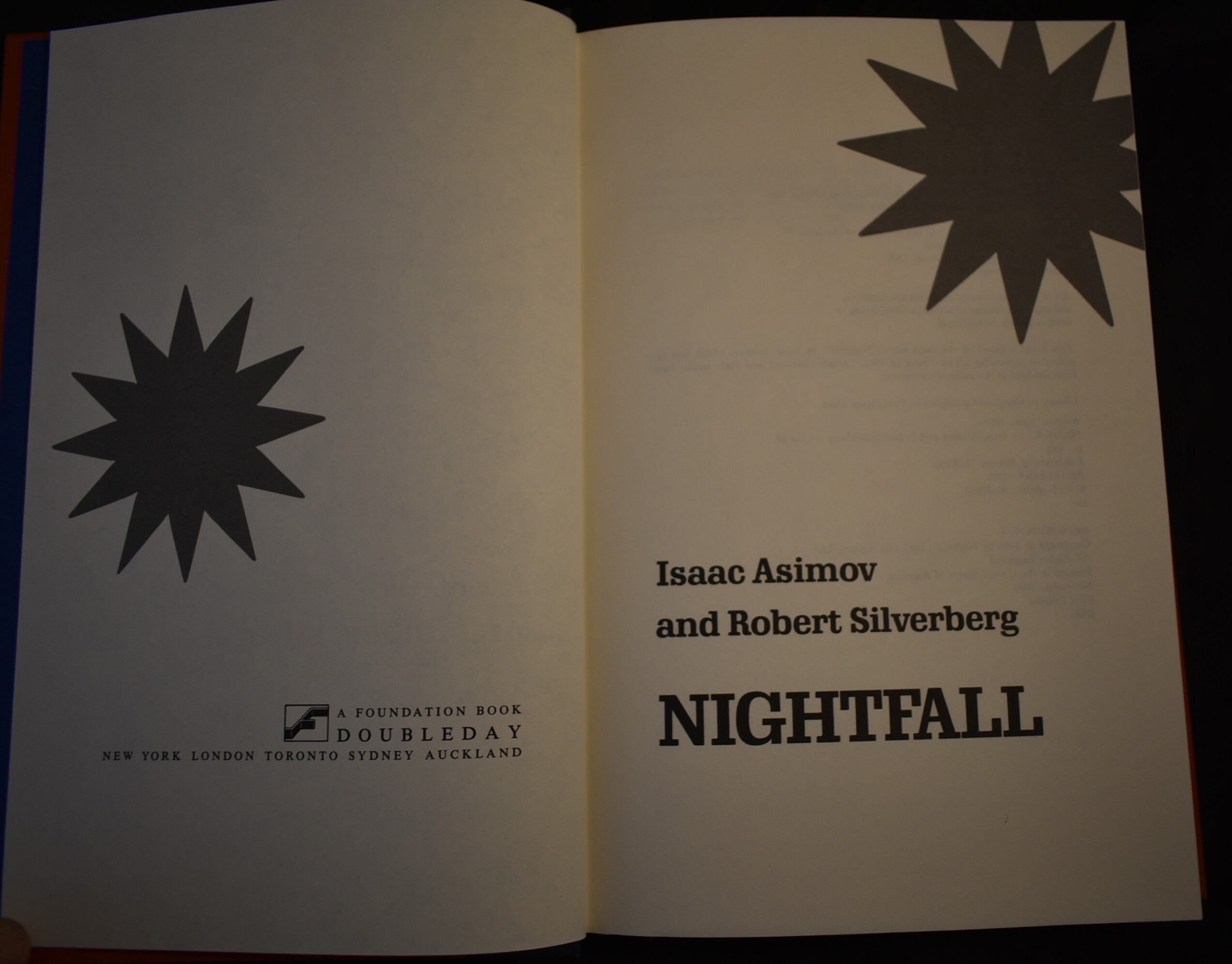 Nightfall Isaac Asimov y Robert Silverberg 1990 Primera | Etsy