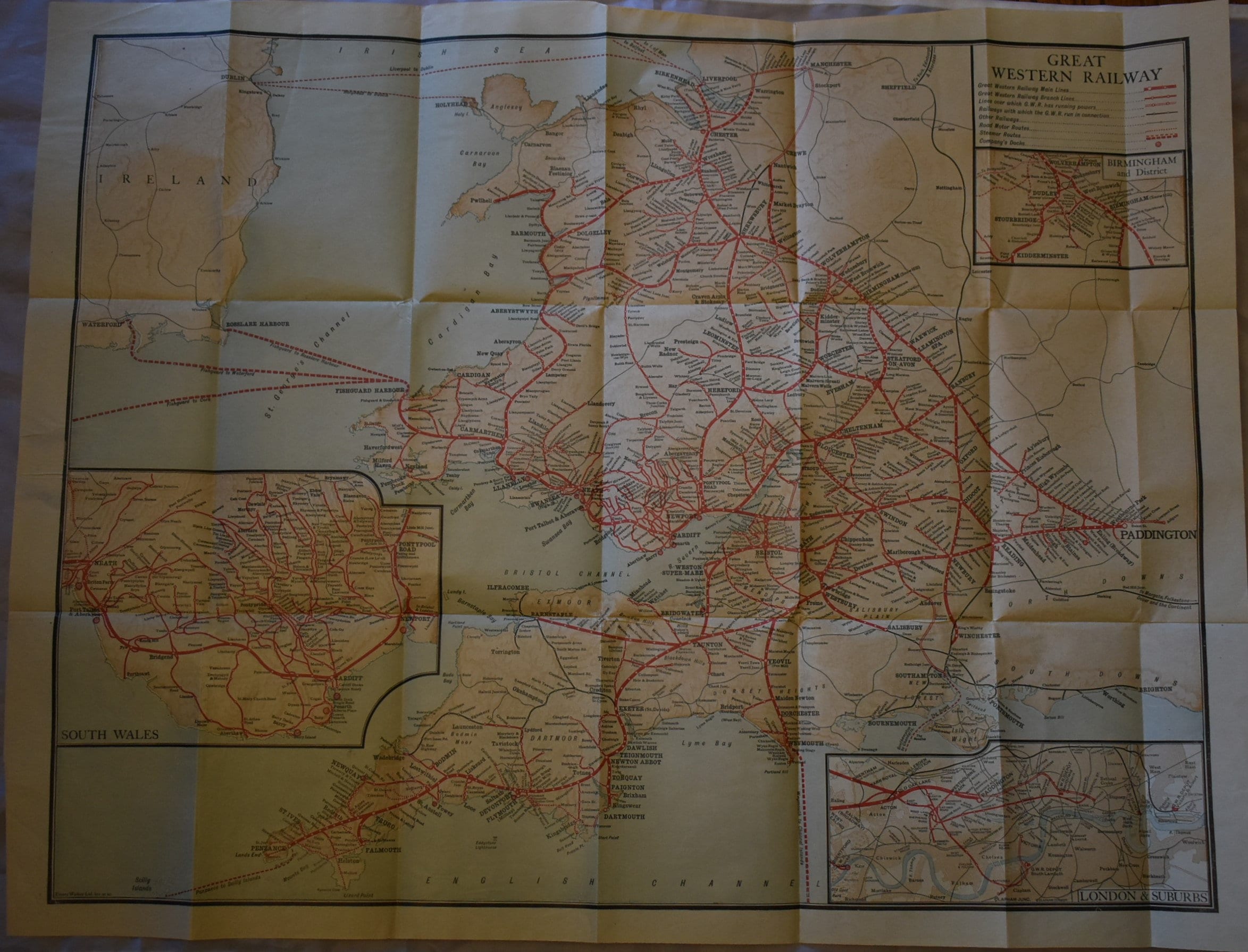 1920s Great Western Railway great Britain Color Map - Etsy