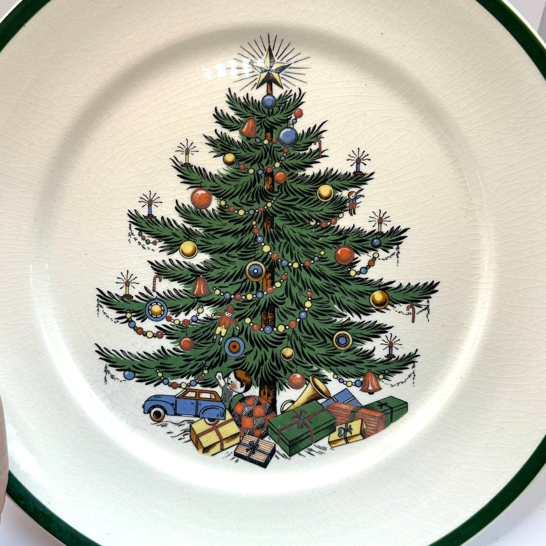 Vintage 1930s Set of 4 Plummer New York Christmas Dinner Plates/classic ...