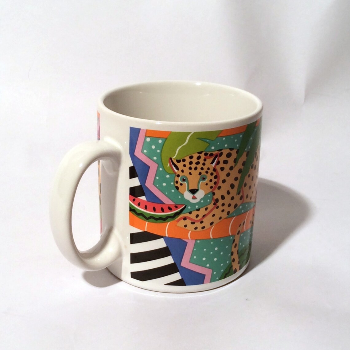 Vintage 1980s Hipster Jungle Leopard Art Mug Amazing Graphics | Etsy